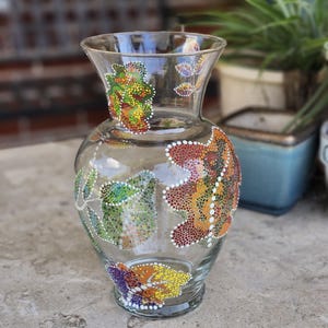Glass Vase, Hand Painted, Fall Leaves, Fall Themed, 10.5inx5.5 In - Etsy