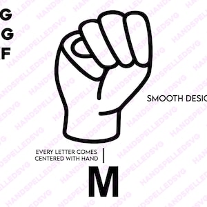 American Sign Language Asl Complete Alphabet & Numbers 0-10 PNG SVG DXF ...