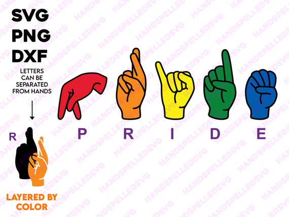 Pride American Sign Language Alphabet SVG PNG DXF Layered by - Etsy