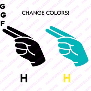 American Sign Language Asl Complete Alphabet & Numbers 0-10 PNG SVG DXF ...