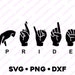 Pride American Sign Language Alphabet SVG PNG DXF Layered by Color Gay ...