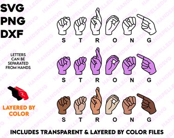 American Sign Language Asl Complete Alphabet & Numbers 0-10 PNG SVG DXF ...
