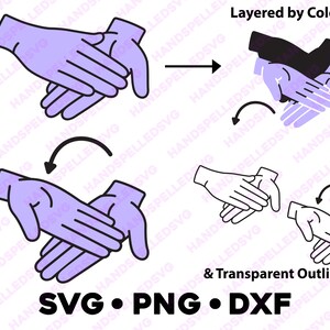 Cook American Sign Language Hands SVG PNG DXF Layered by Color Asl Love ...