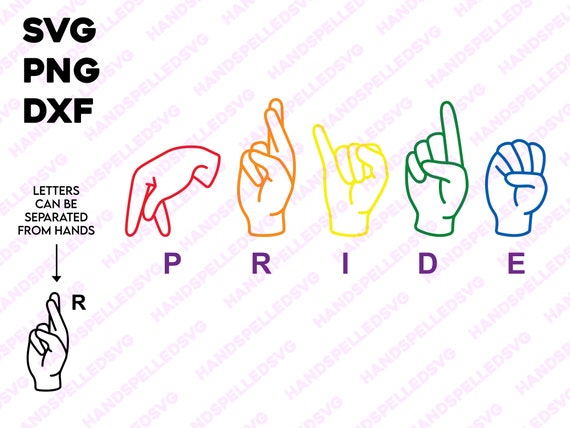 Pride American Sign Language Alphabet SVG PNG DXF Layered by - Etsy