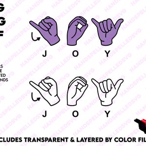 Joy American Sign Language Alphabet SVG PNG DXF Layered by | Etsy