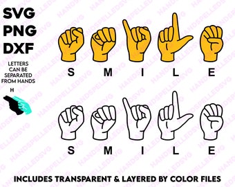 Asl Smile Svg - Etsy Singapore