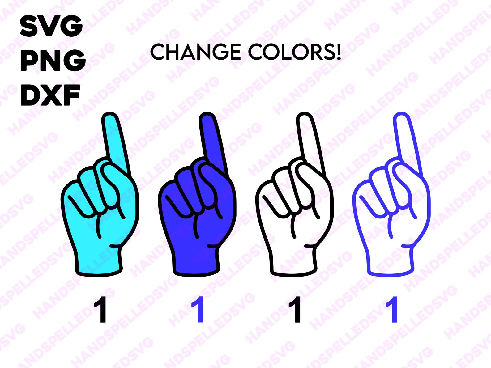 American Sign Language Asl Numbers 0-10 PNG SVG DXF Bundle | Layered by ...