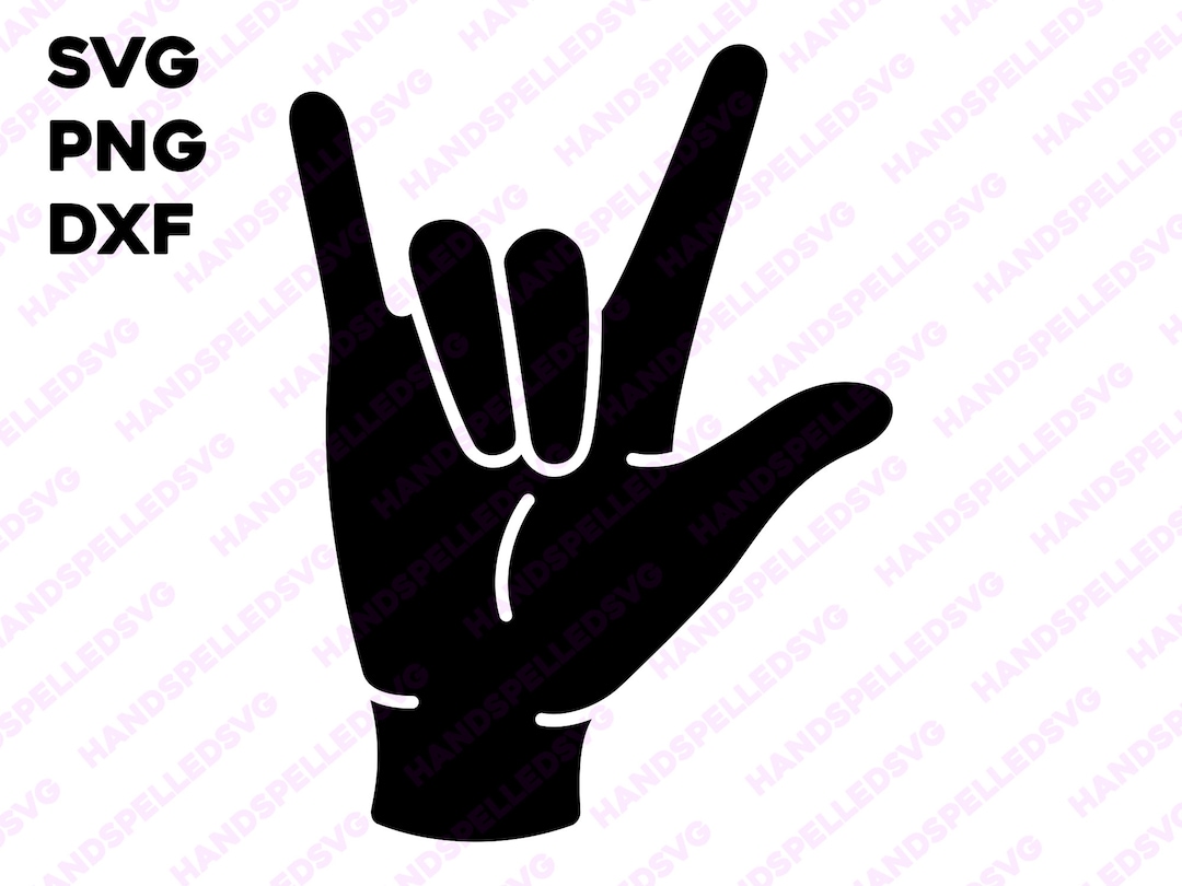 I Love You American Sign Language Hand SVG PNG DXF | Transparent ...