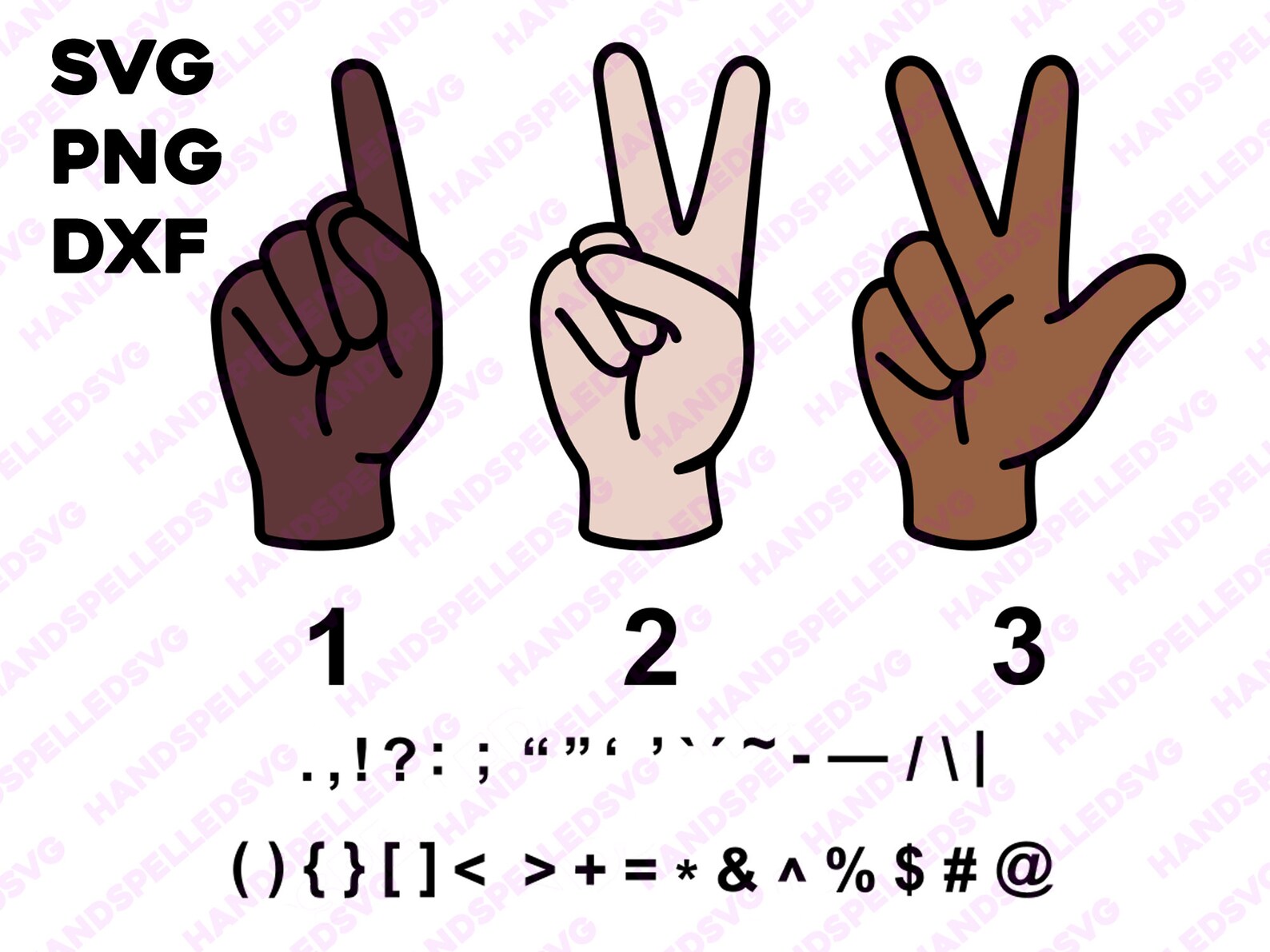Diverse American Sign Language Asl Complete Alphabet & Numbers 0-10 PNG ...