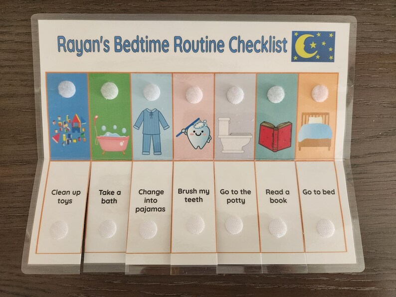 Personalized Bedtime Routine Chart - Etsy