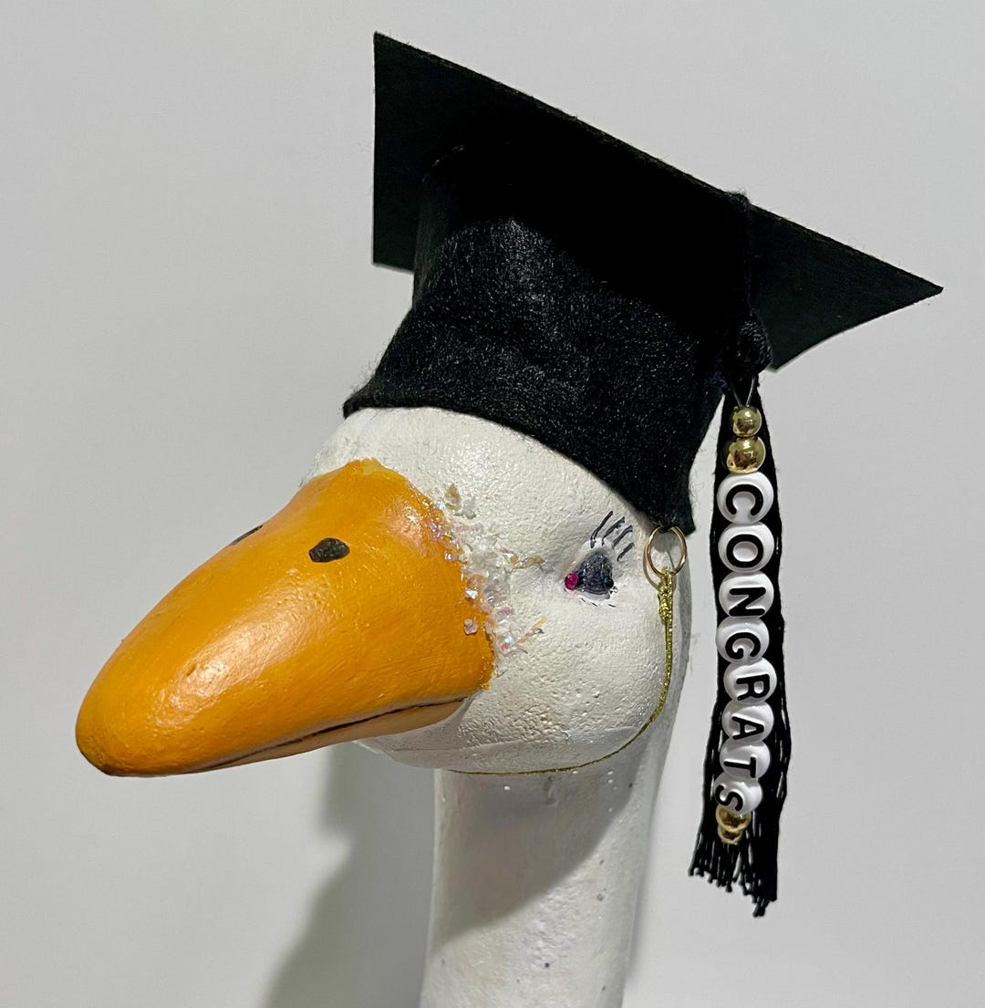 Graduation Cap for Porch Goose, Silly Goose Grad, Classroom Goose ...