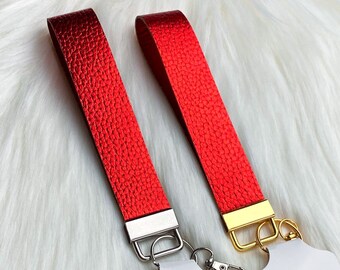 6 Watercolor Watermelon Slices Faux Leather Wristlet Keychain, Key Fob ...