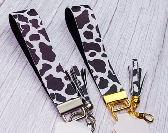 6 Watercolor Watermelon Slices Faux Leather Wristlet Keychain, Key Fob ...