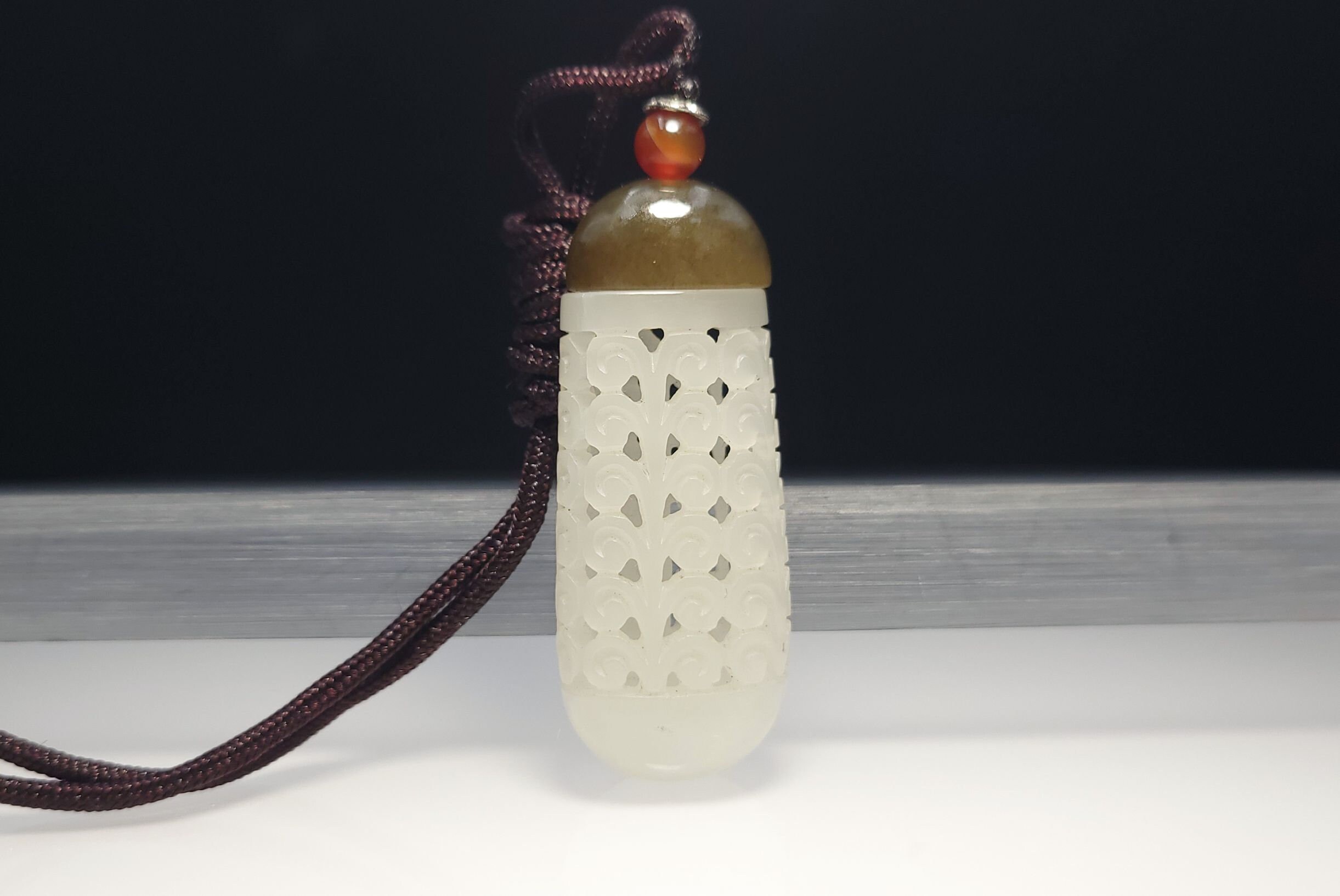 Certified Natural White Nephrite Jade Hollow Sachet Pendant - Etsy