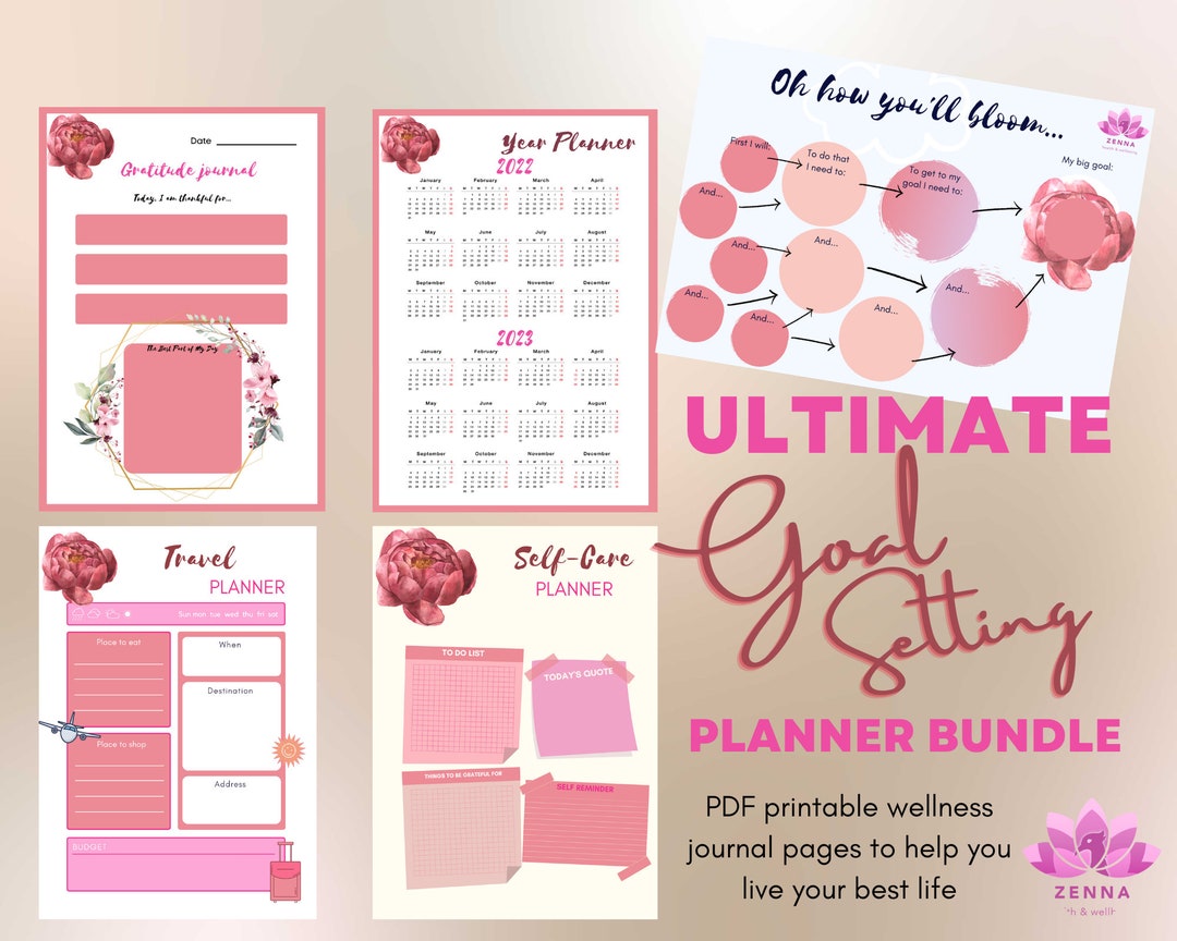 Life Goal Setting Planner Bundle, Life Coaching or Wellness Journal ...