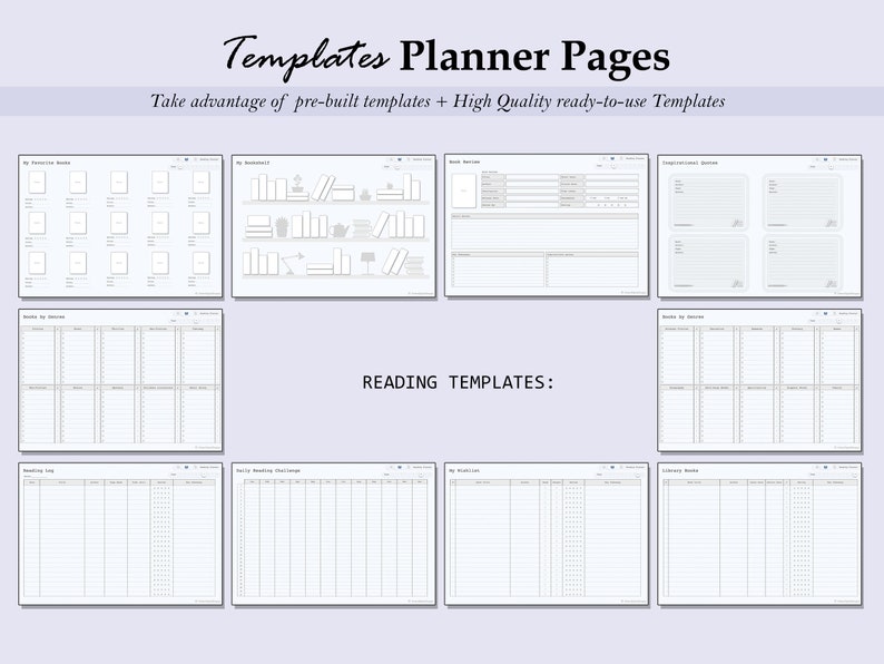 DIGITAL READING TEMPLATES (landscape/horizontal) for iPad & Android ...