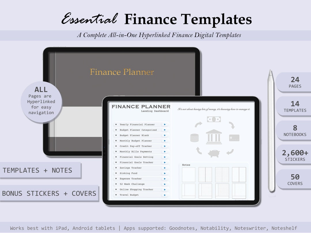 DIGITAL FINANCE TEMPLATES (landscape/horizontal) for iPad & Android ...