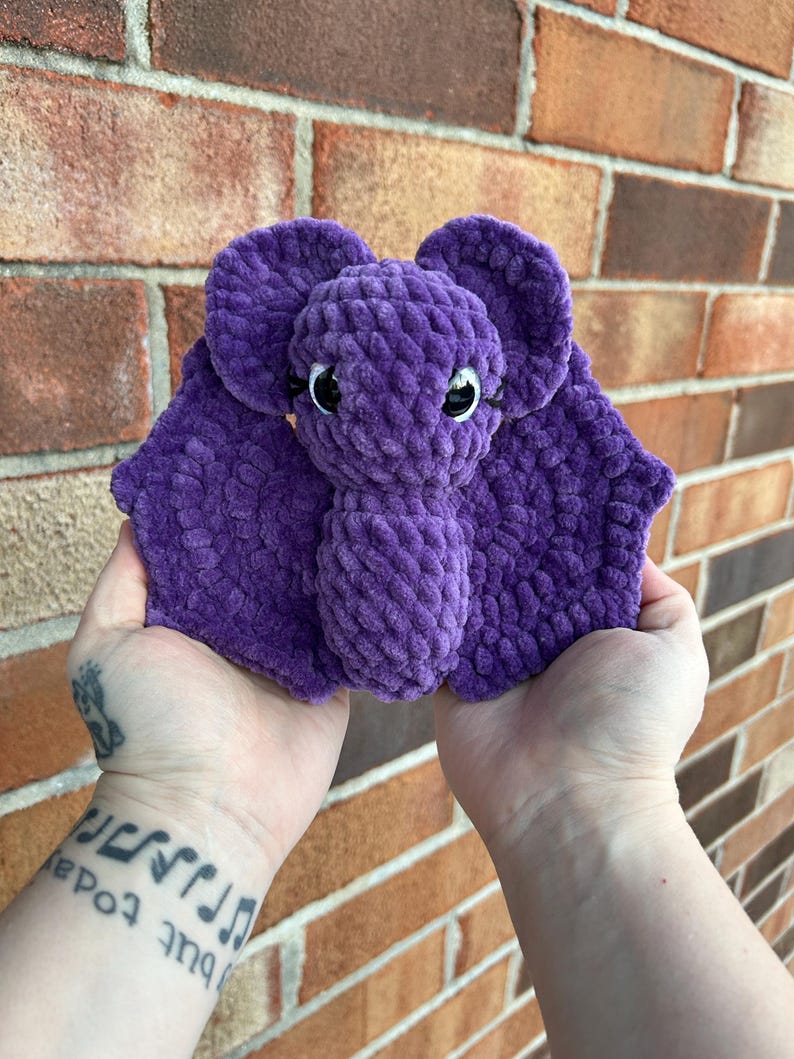 Bat Plushie, Halloween Stuffed Animal Toy, Handmade With Crochet - Etsy