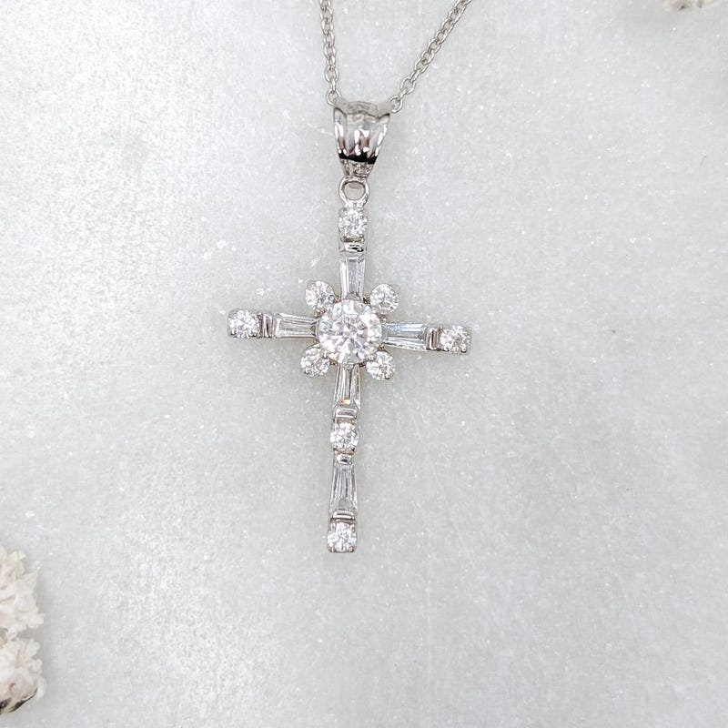 Fancy Silver Cross Baptism - Etsy