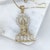 14k Solid Gold Moving Diamond Necklace, CZ, Floating CZ Pavé Diamond ...
