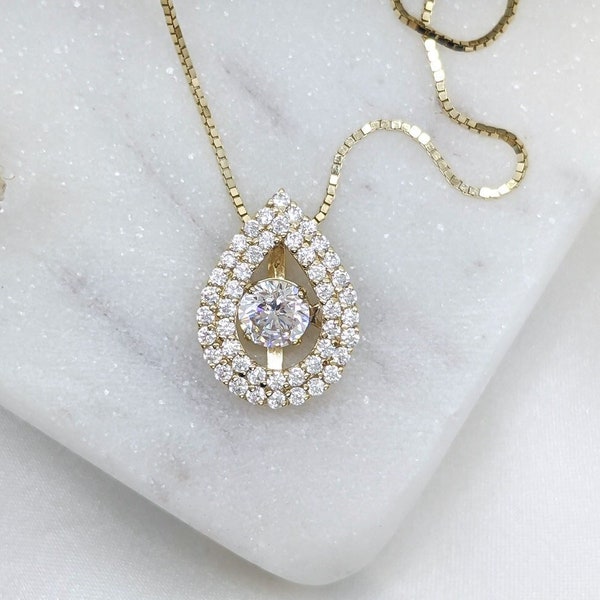 Floating Dancing Stone Necklace - Etsy