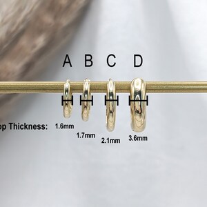 14k White Gold Simple Hoops, 14k Real Solid Gold, Plain Mini Huggies, Small Everyday Hoop ...