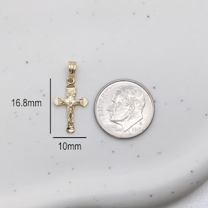 14k Solid Gold Cross Necklace for Child, Baby Gold Cross, Dainty ...