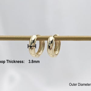 14k White Gold Simple Hoops, 14k Real Solid Gold, Plain Mini Huggies, Small Everyday Hoop ...