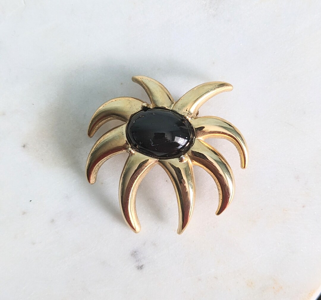Ciro Gold Flower Brooch, Paloma Picasso Style Gold Flower Brooch, Gift ...