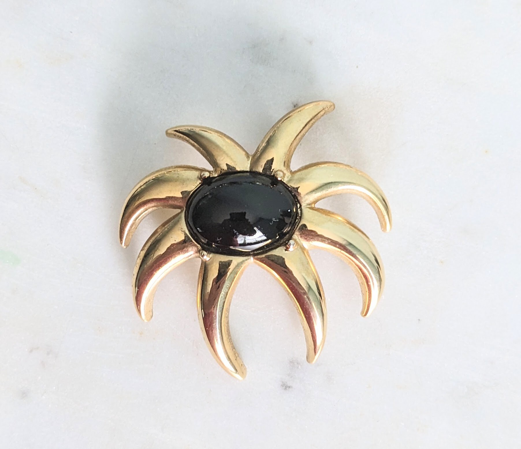 Ciro Gold Flower Brooch, Paloma Picasso Style Gold Flower Brooch, Gift ...