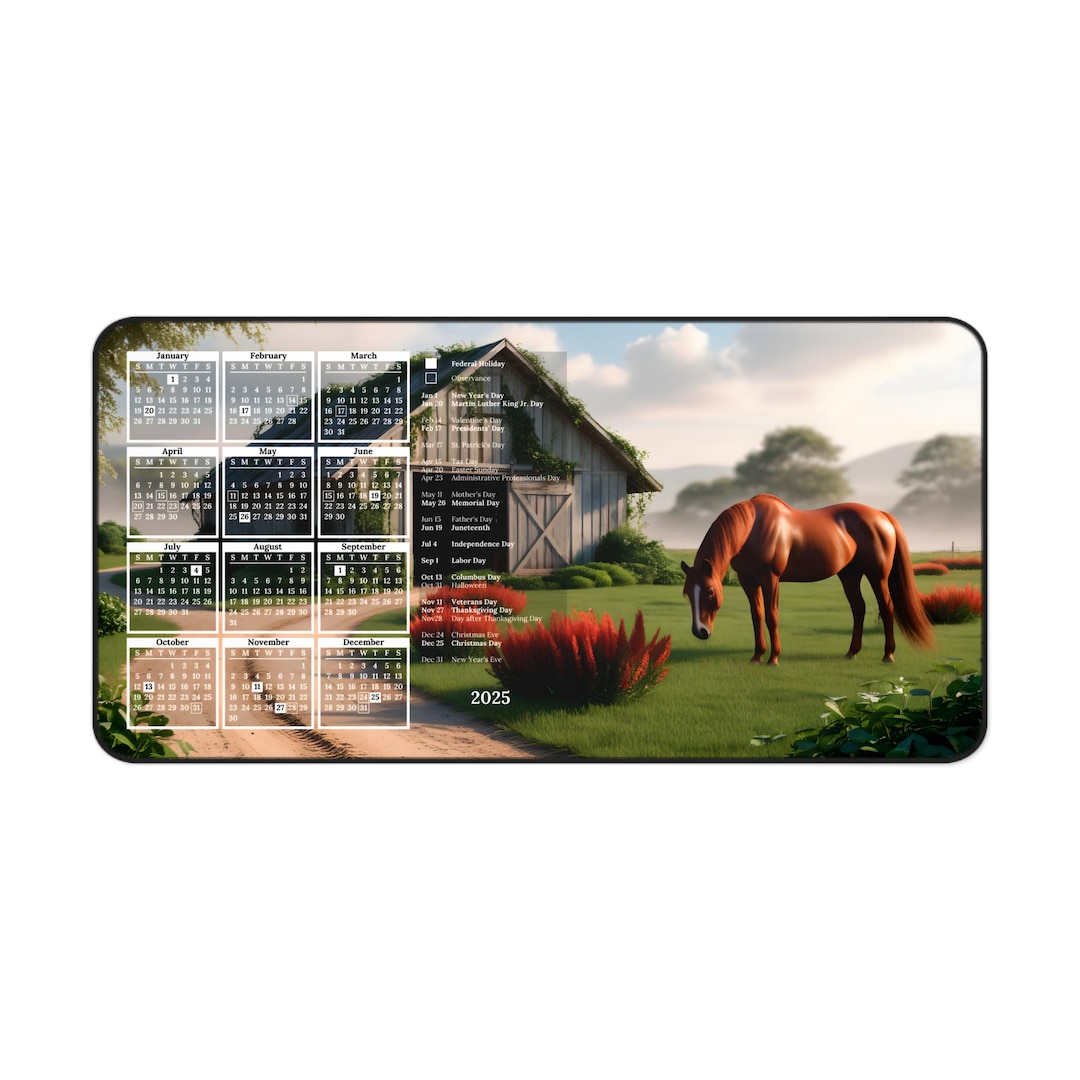 2025 Calendar Mouse Pad With Holidays, Perfect Gift for Christmas and ...