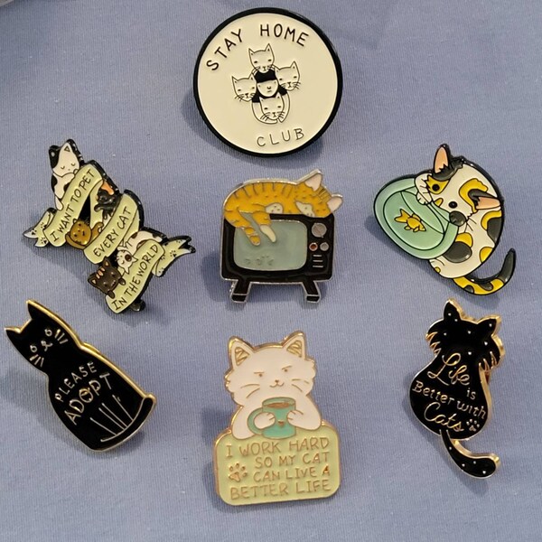 Enamel Pins Cat - Etsy