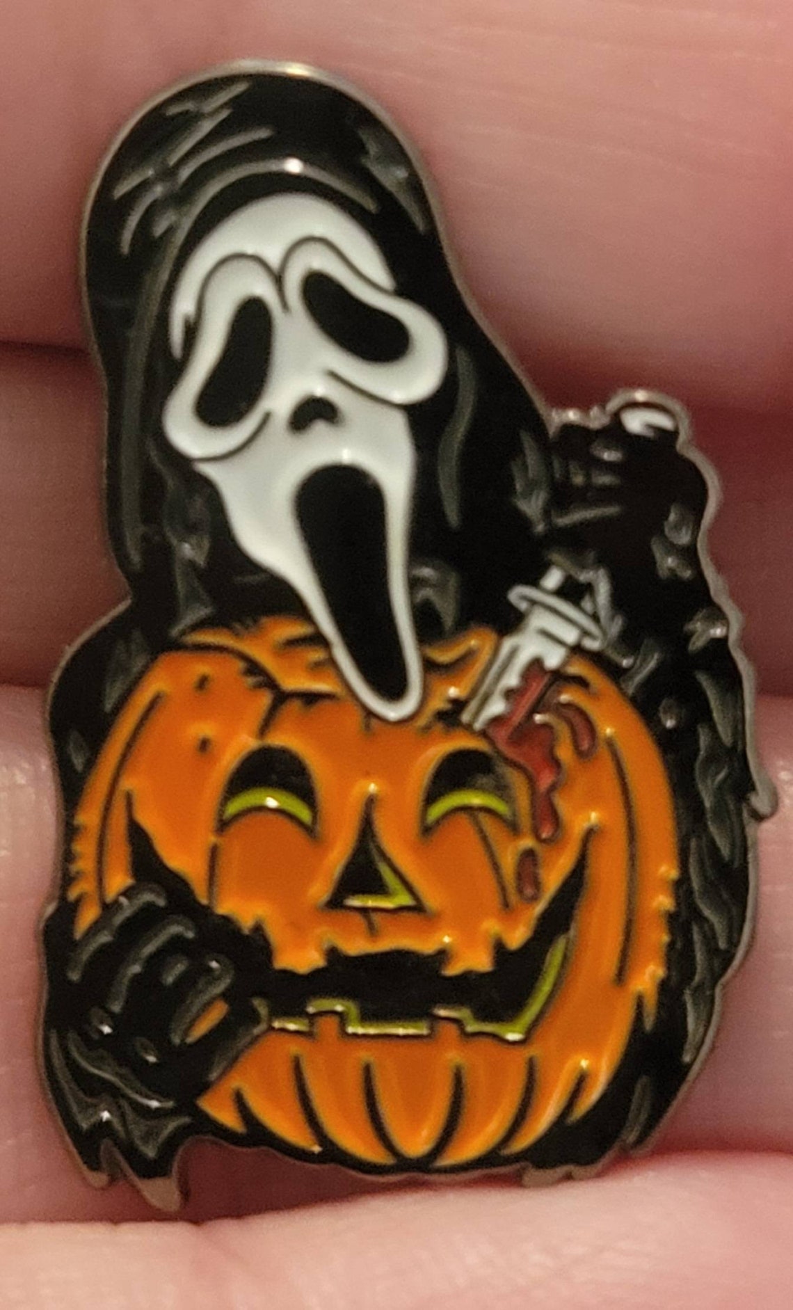 Ghost Face Scream Metal Enamel Pin Brooch Badge Slasher - Etsy