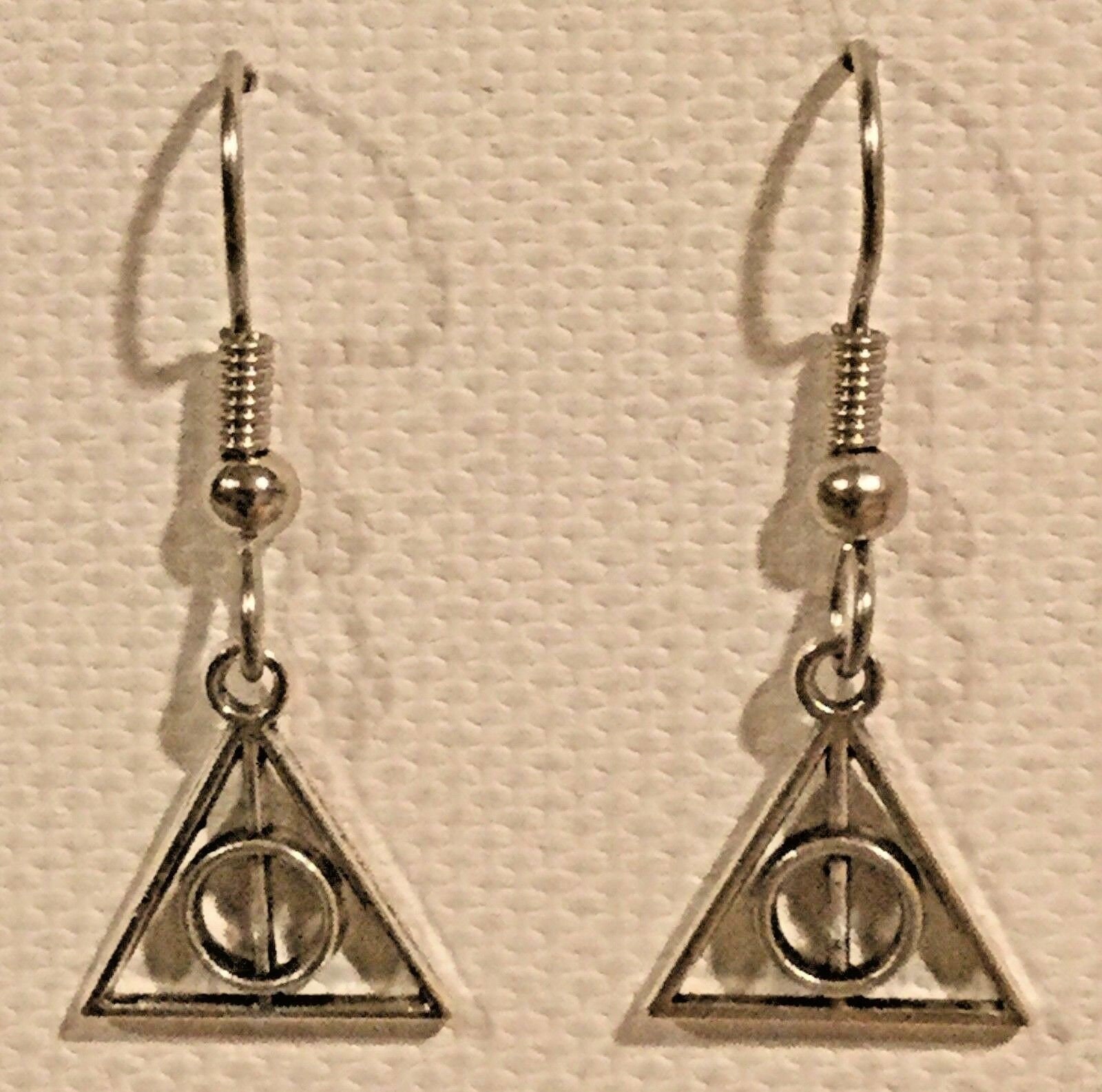 Harry Wizard Potter Deathly Hallows Earrings, Dangle Hook Earrings ...