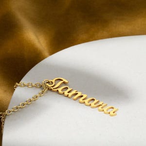 Personalized Custom Signature Vertical Name Necklace, Dainty Necklace ...