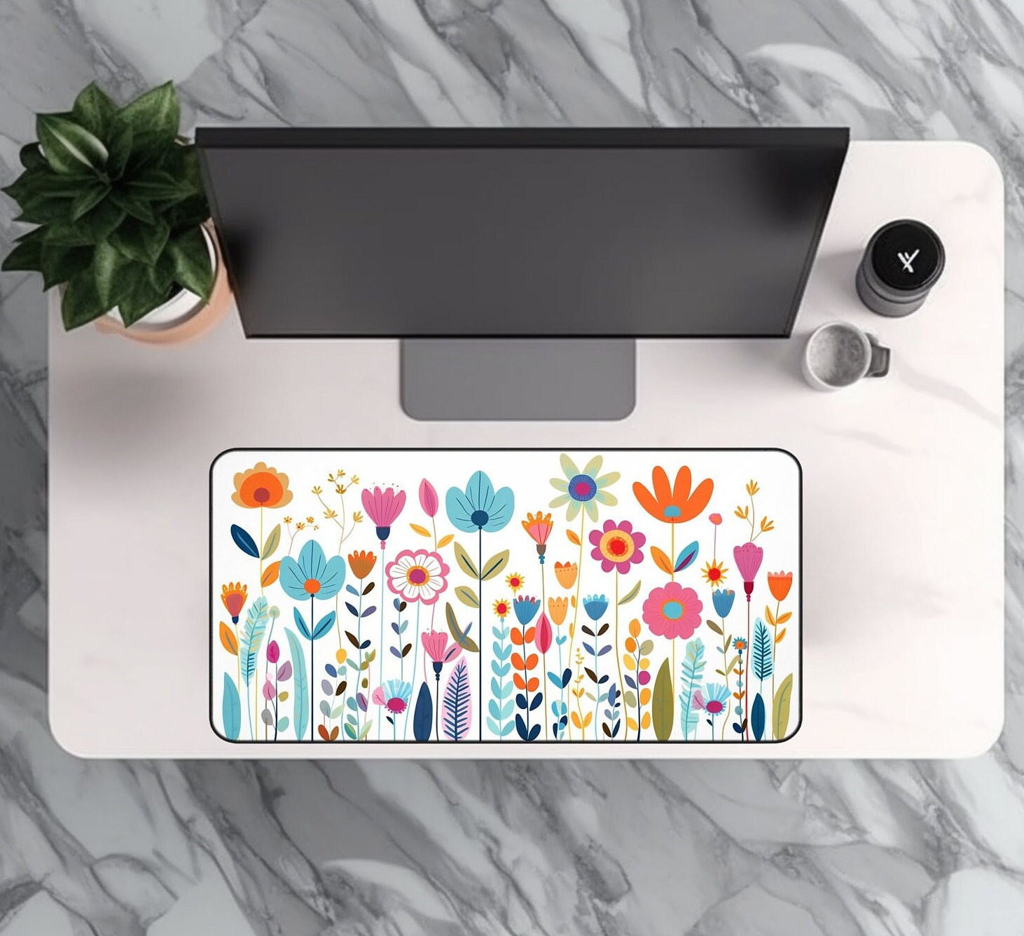 Large Floral Desk Mat, Xl Mousepad, Cute Mouse Pad, Extra Large Mouse ...