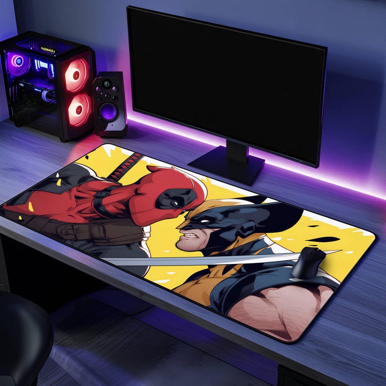 Large Dead Pool and Wolverine Desk Mat Mouse Pad - Etsy