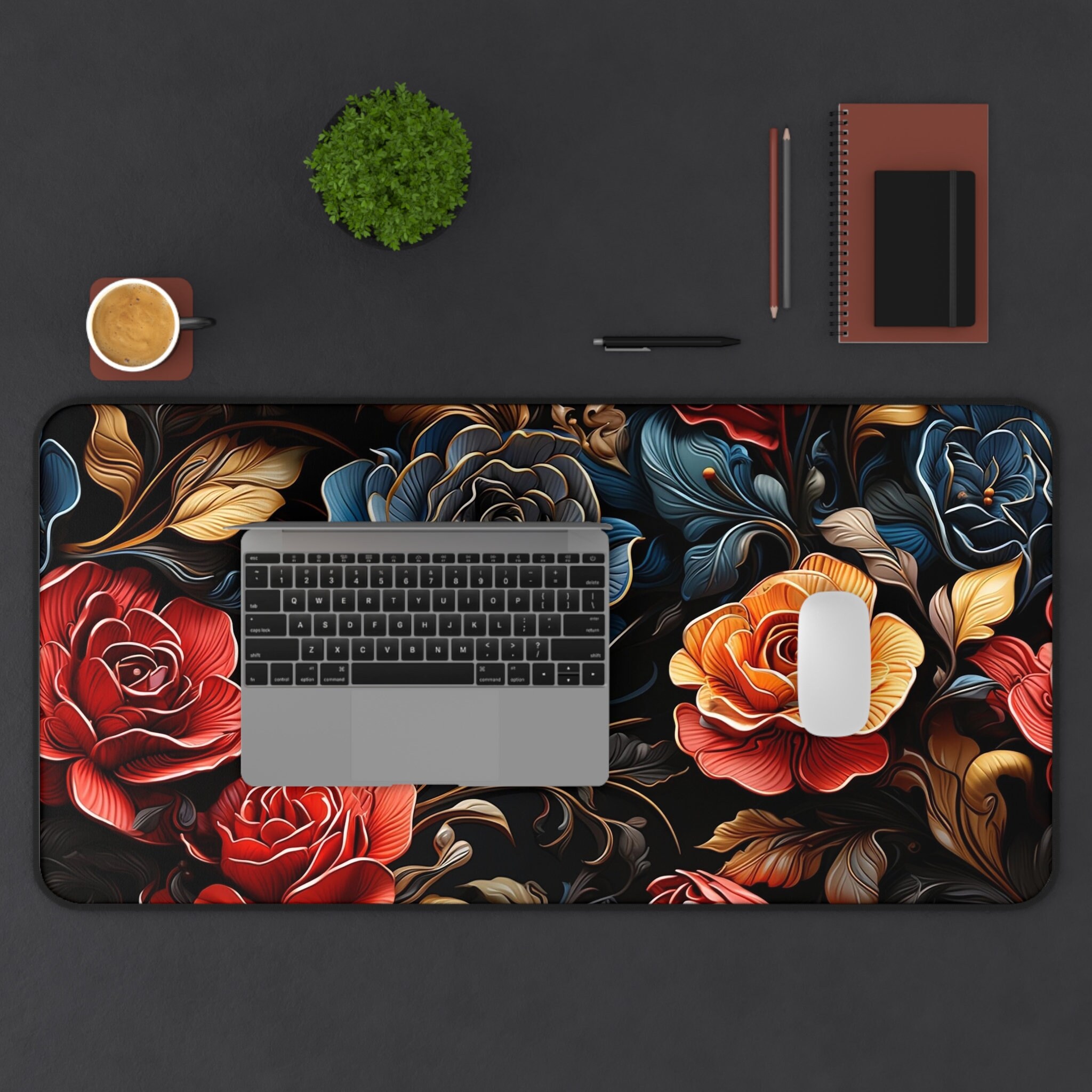 Large Floral Desk Mat, Xl Mousepad, Cute Mouse Pad, Extra Large Mouse ...