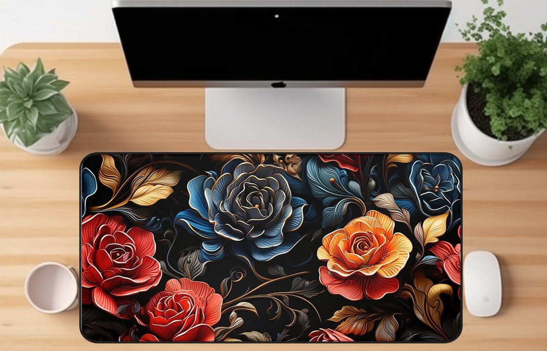 Large Floral Desk Mat, Xl Mousepad, Cute Mouse Pad, Extra Large Mouse ...