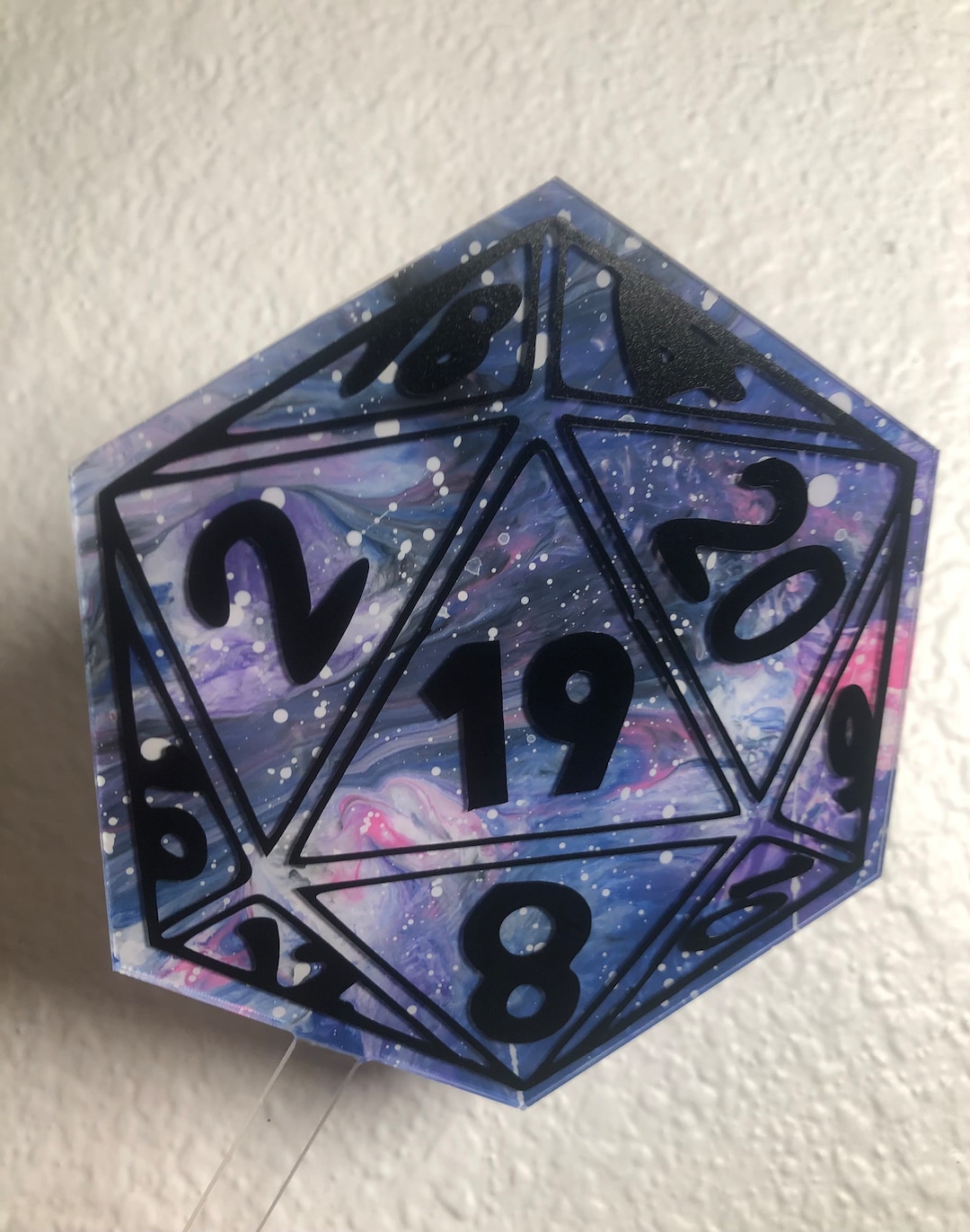 Custom Colors Marbled Effect D20 Cake Topper / Acrylic Cake Topper ...