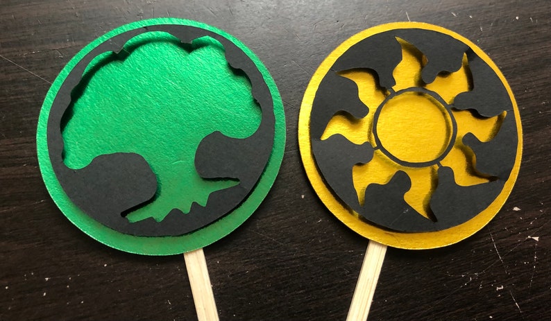 MTG Mana Cupcake Toppers / Magic the Gathering / Nerd Decor / Geek ...