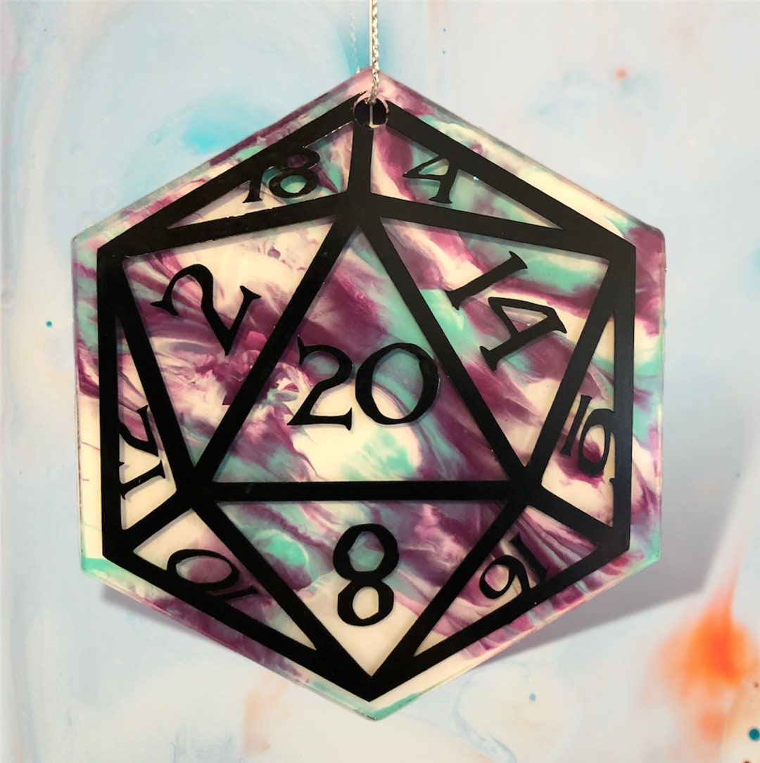 D20 Custom Acrylic Ornament,dnd Inspired,customizable, Polyhedral Dice ...