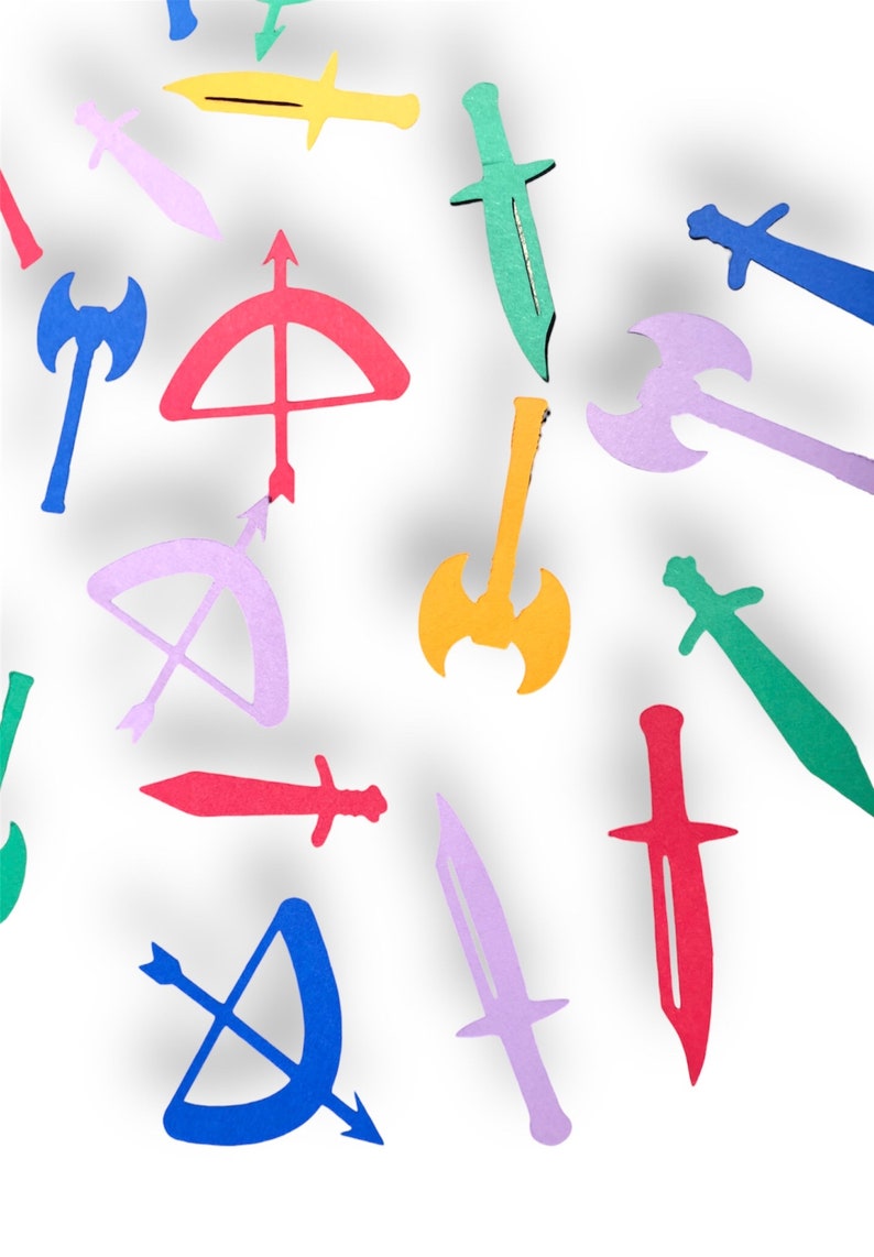 Medieval Weapon Confetti / Axe and Sword Party Scatter / Birthday Decor ...