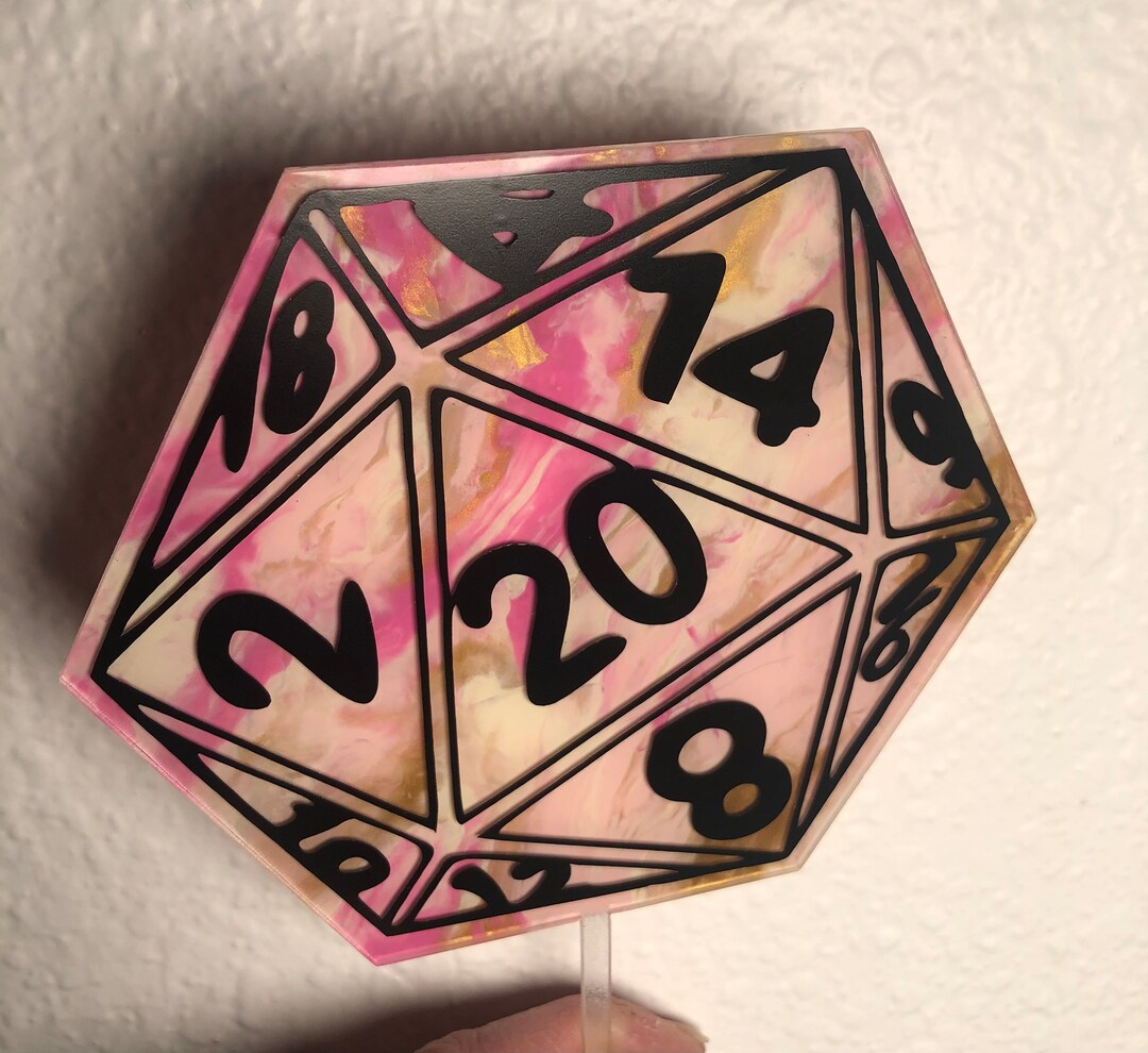 Custom Colors Marbled Effect D20 Cake Topper / Acrylic Cake - Etsy