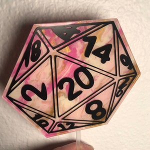 Custom Colors Marbled Effect D20 Cake Topper / Acrylic Cake Topper ...