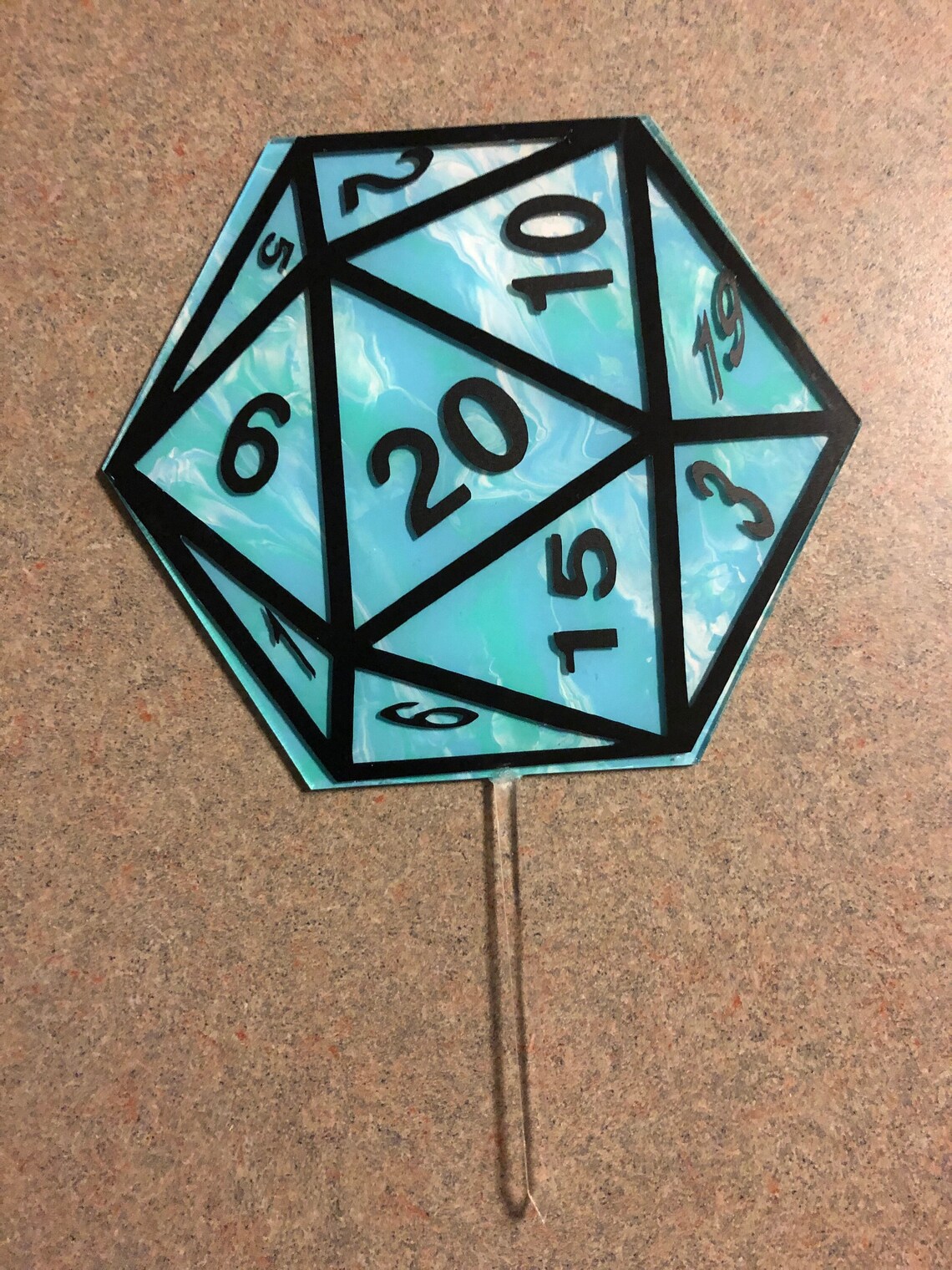 Custom Colors Marbled Effect D20 Cake Topper / Acrylic Cake | Etsy