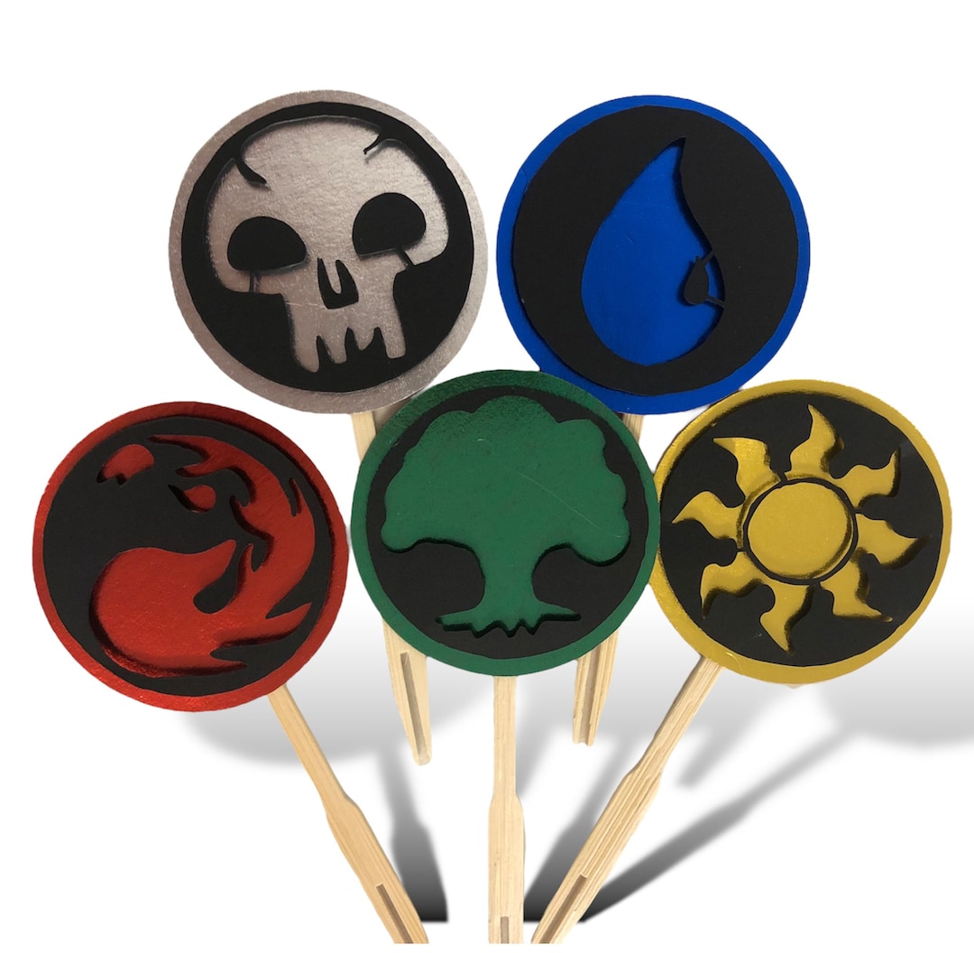 MTG Mana Cupcake Toppers / Magic the Gathering / Nerd Decor / Geek ...