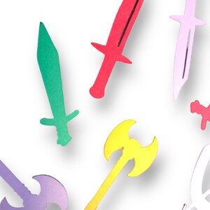 Medieval Weapon Confetti / Axe and Sword Party Scatter / Birthday Decor ...