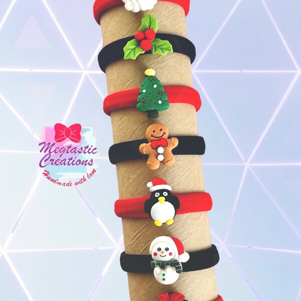Red Christmas Hair Ties - Etsy UK