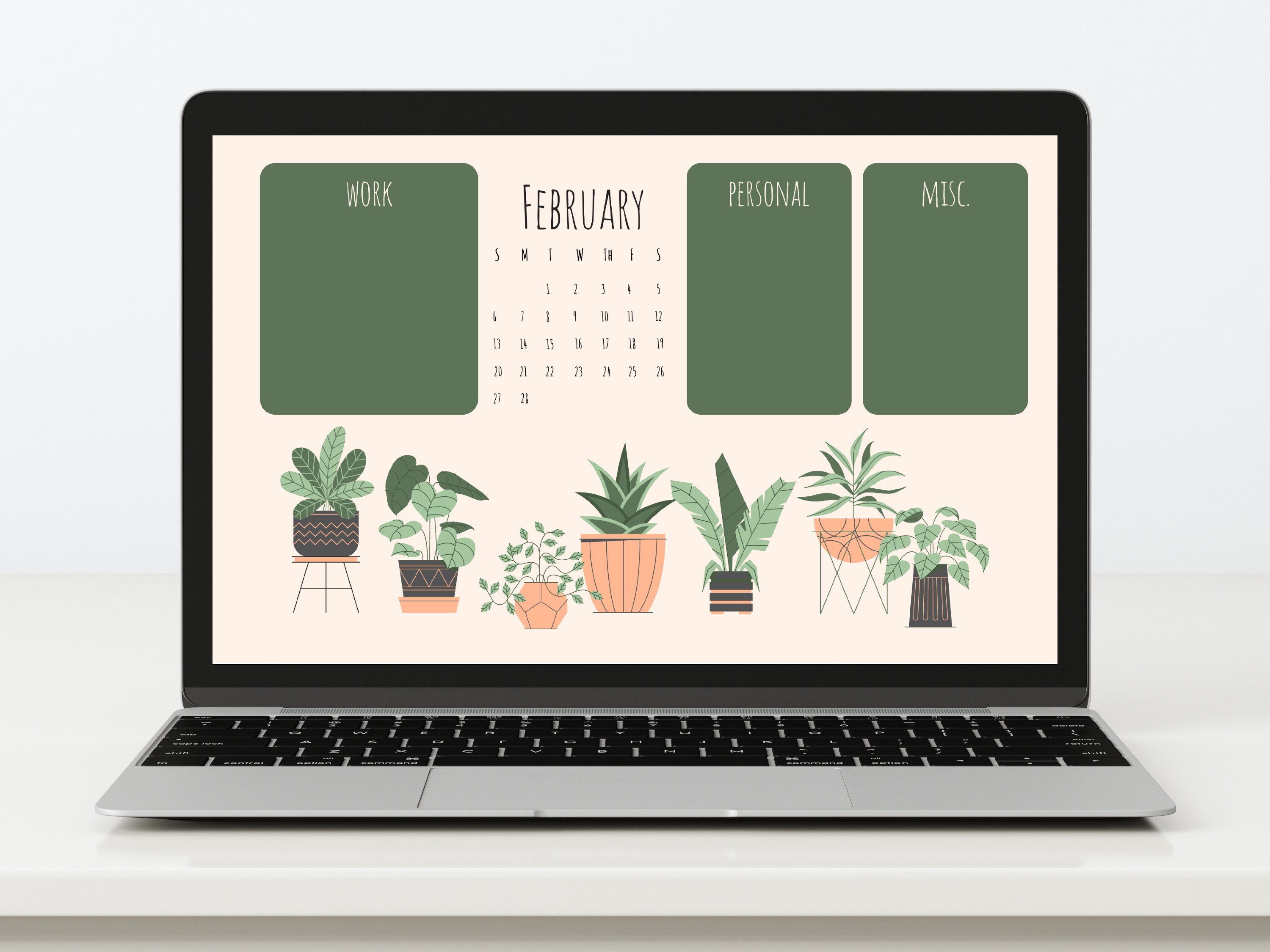 Organized Plant Desktop Wallpaper - Etsy
